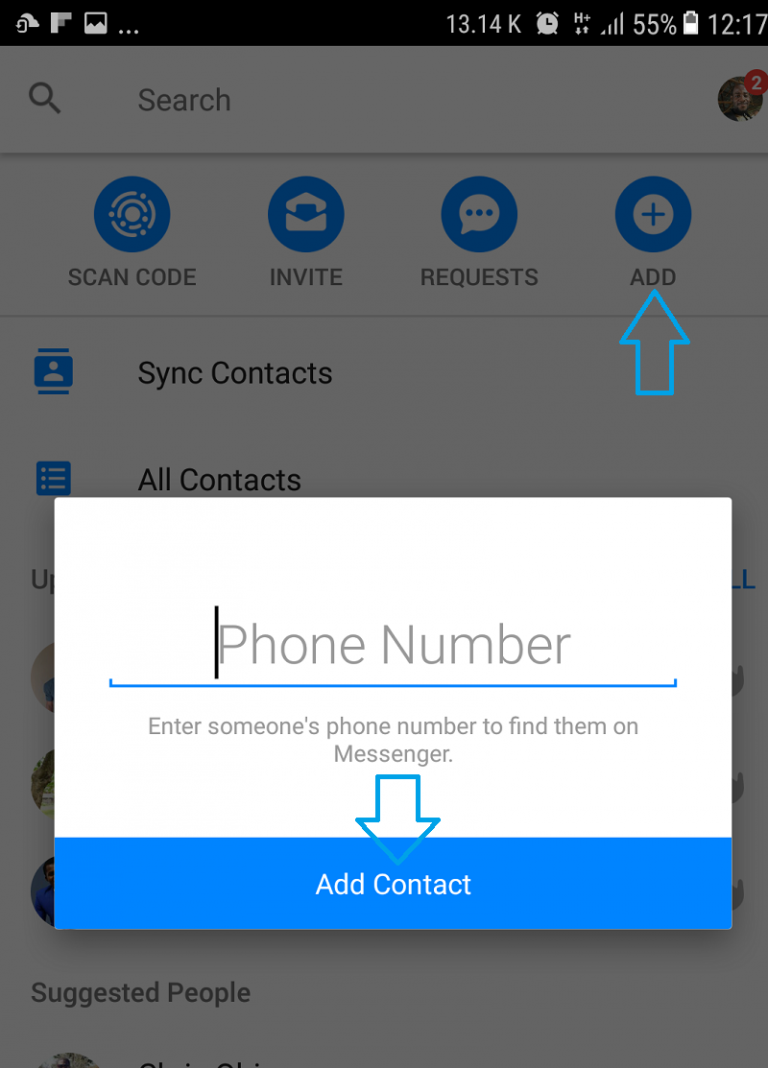 How to Add Messenger Contact using Phone Numbers » ChuksGuide